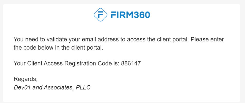 Client Portal- Self Registration – Firm360
