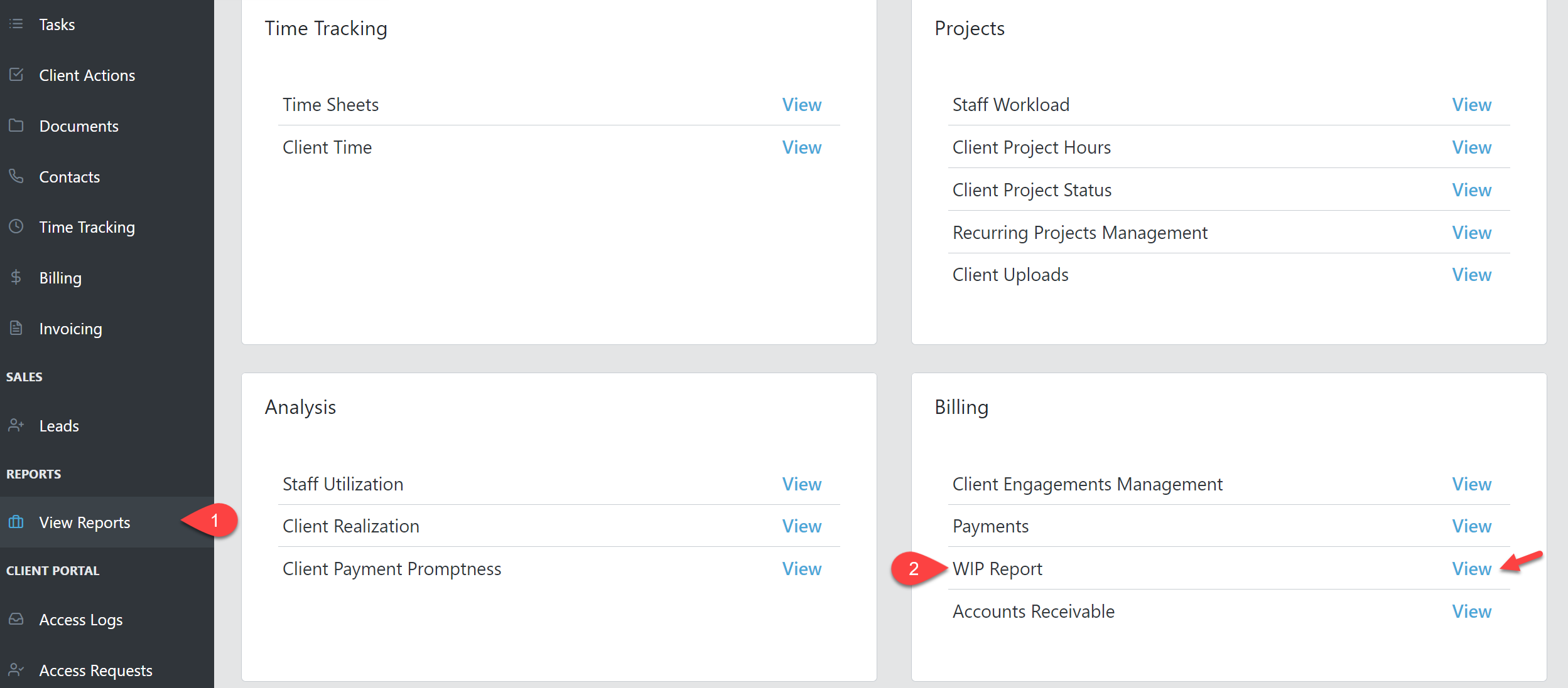 Billing - WIP Report – Firm360