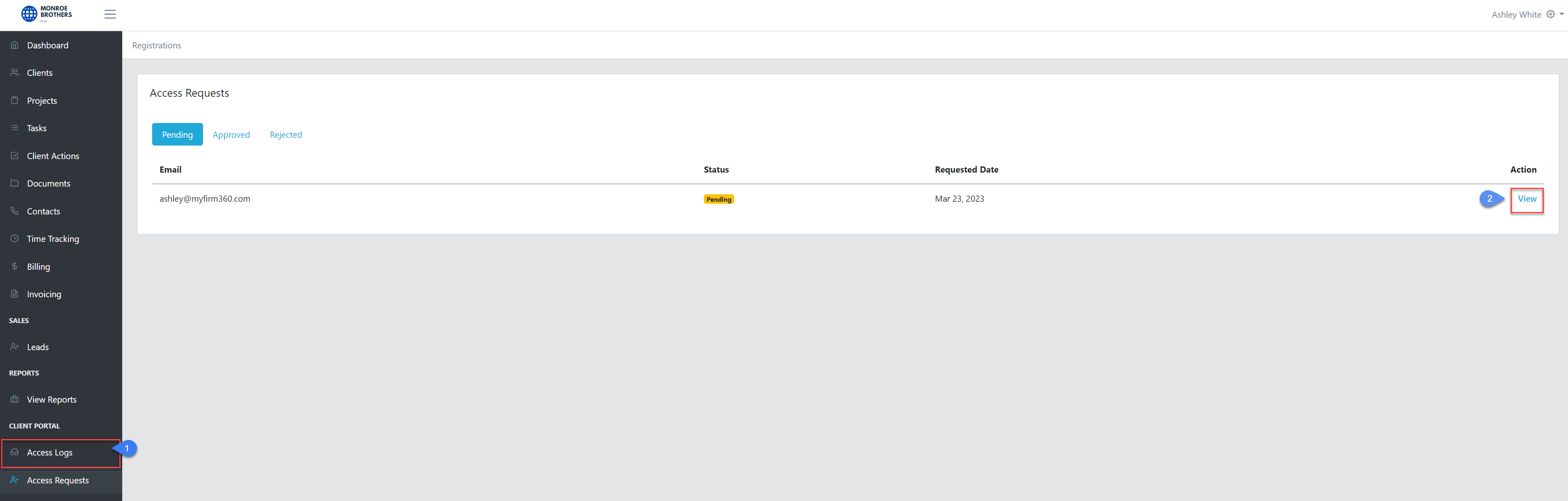 Client Portal- Self Registration – Firm360