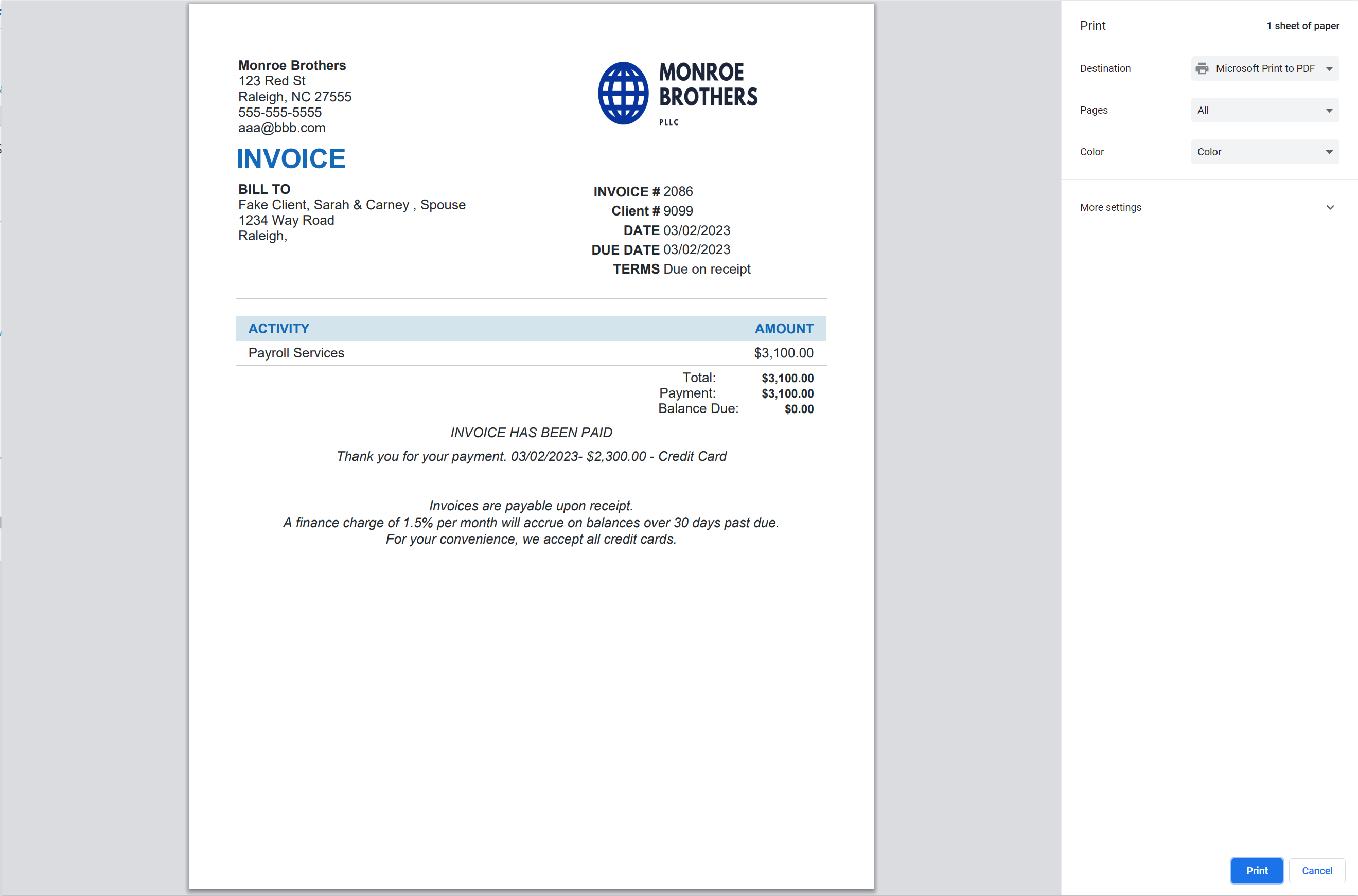 Invoice - Print – Firm360