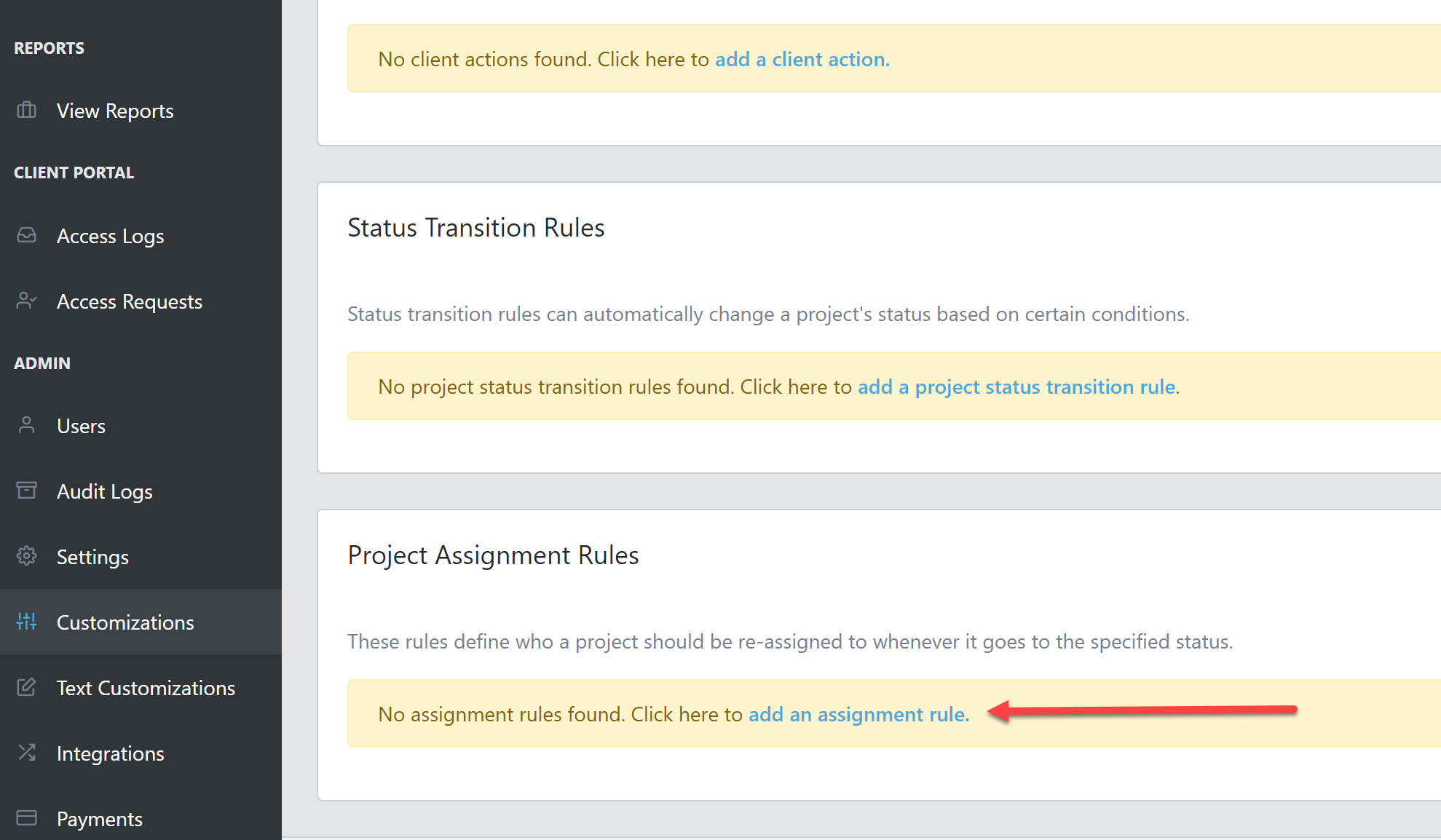Project Assignment Rules – Firm360