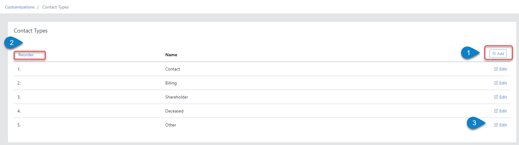 Customizations - Contact Types – Firm360