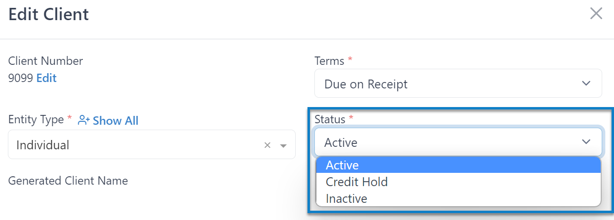 Client - Status – Firm360