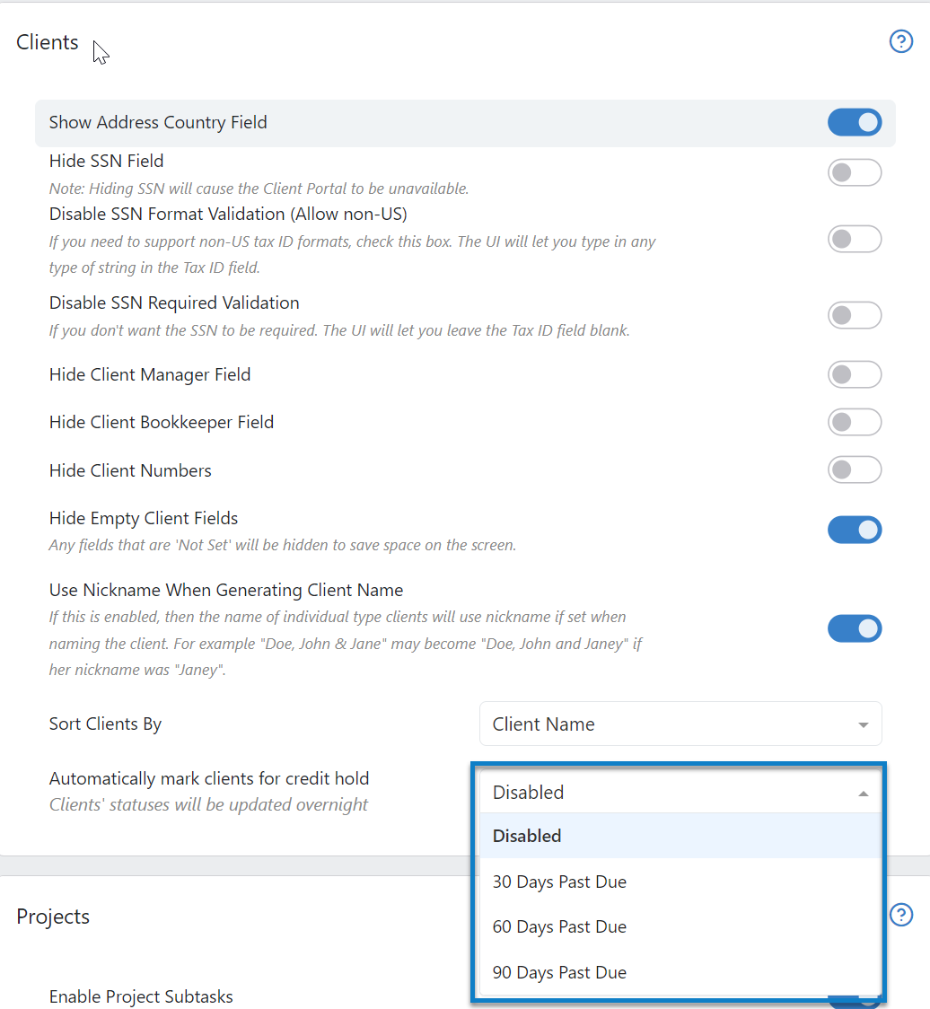 Client- Status – Firm360