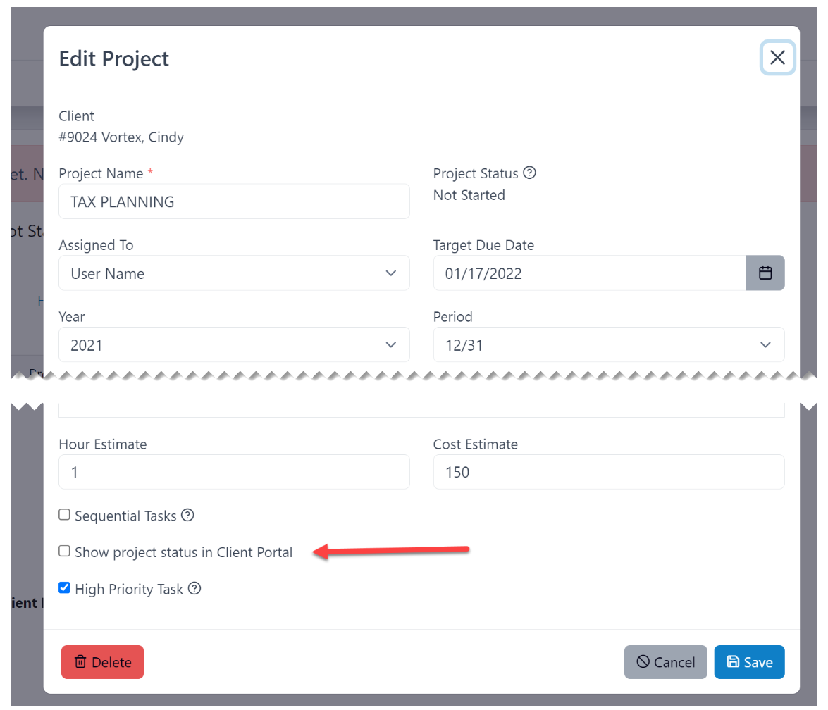Projects Status - Notes for Client Display – Firm360