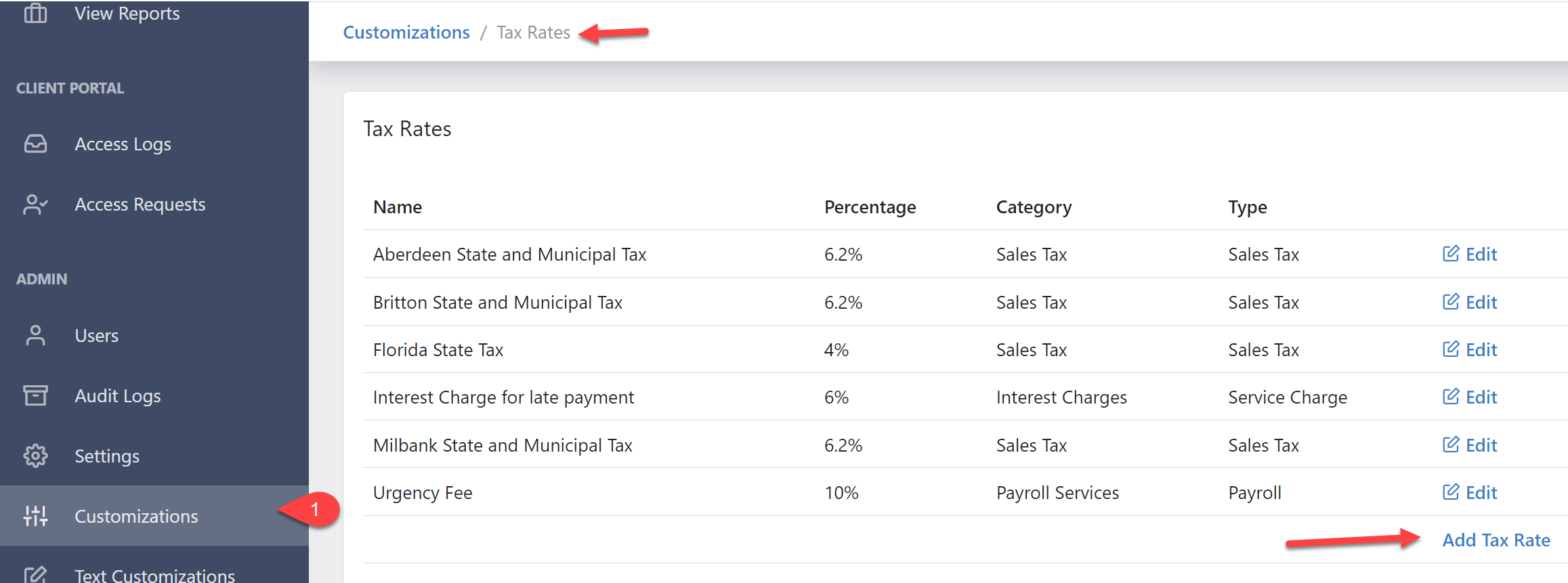 Customizations - Tax Rates (Configure and Apply Sales/Service Tax Rates ...