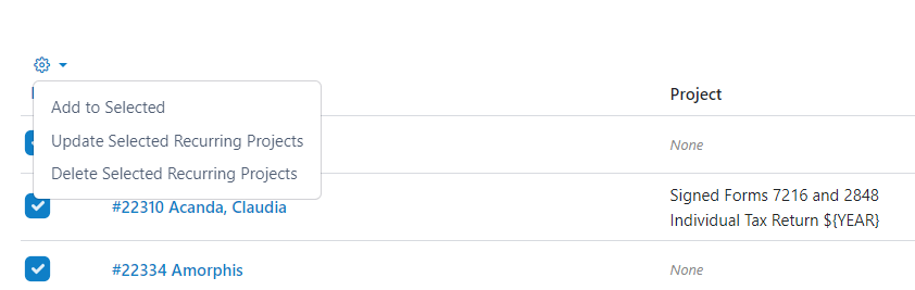 Reports-Recurring Projects Report – Firm360