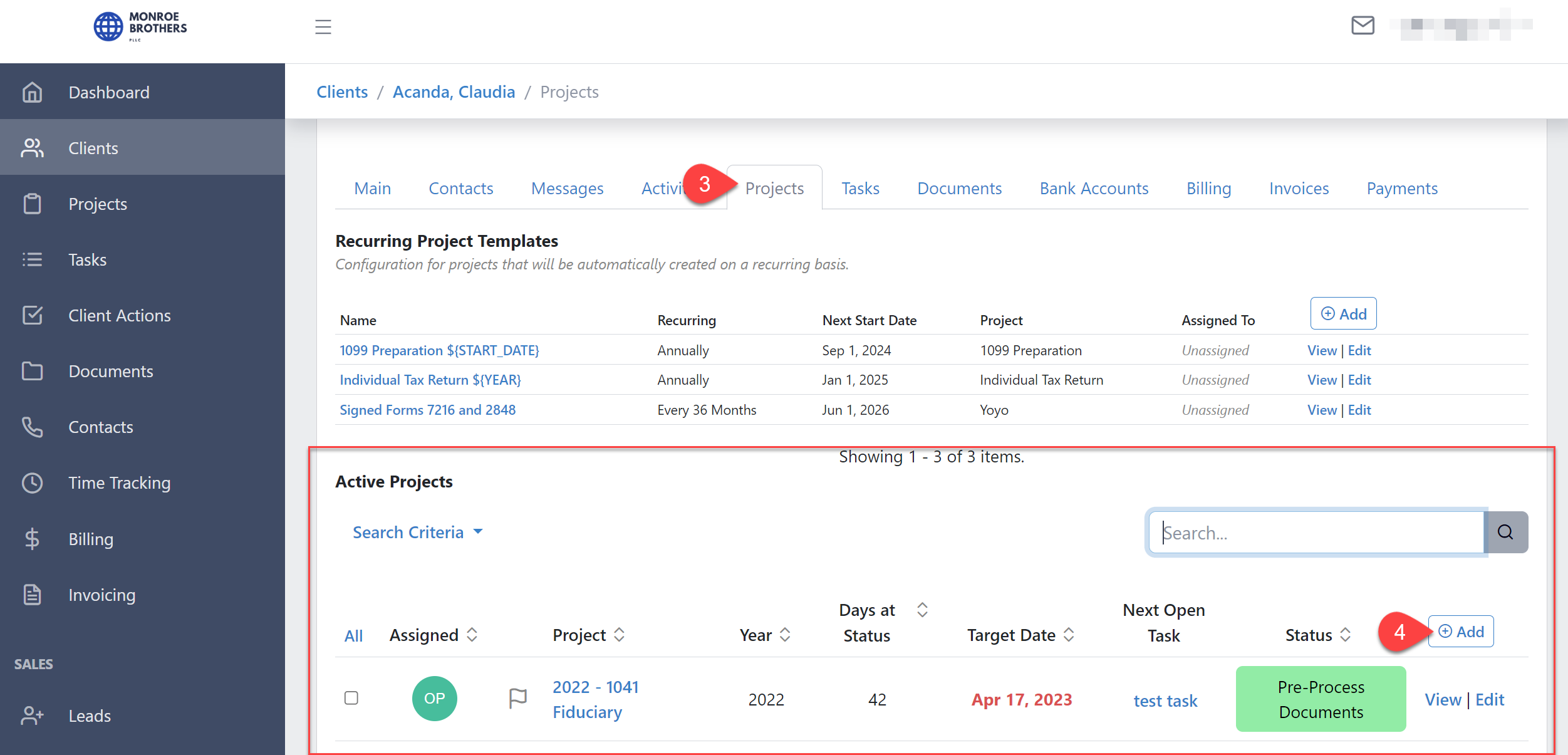 Setup a One-Off Project – Firm360