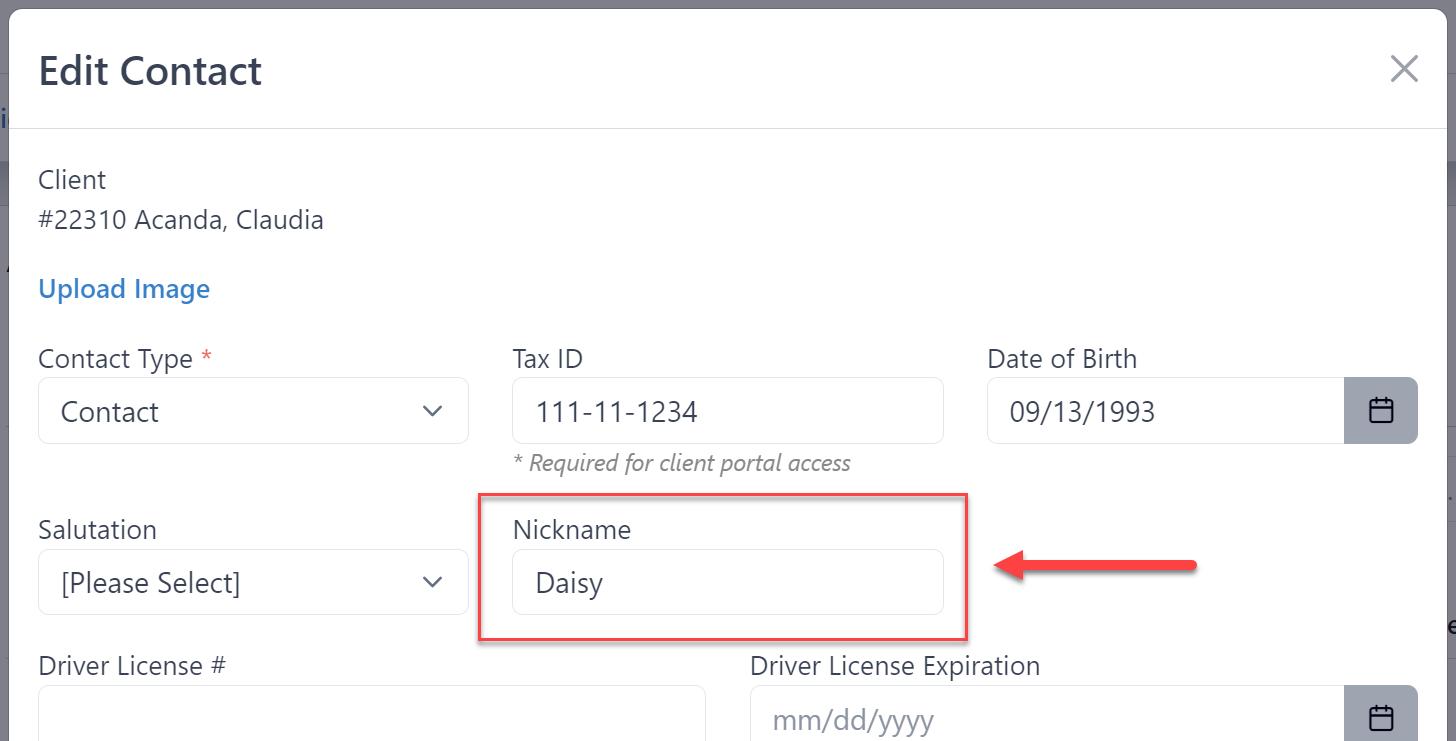Client Nickname as Client Name – Firm360