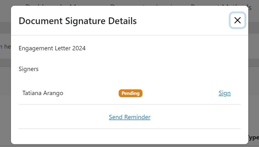 Client Portal - Client Action - Request Signature – Firm360