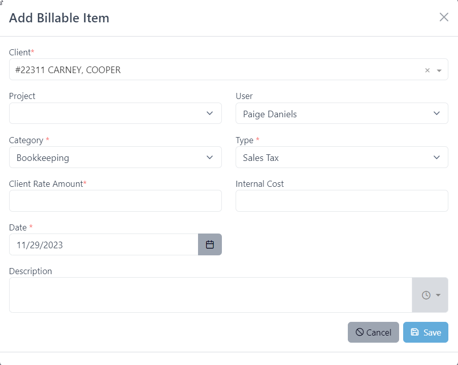 Billing- Adding a Billable Item – Firm360