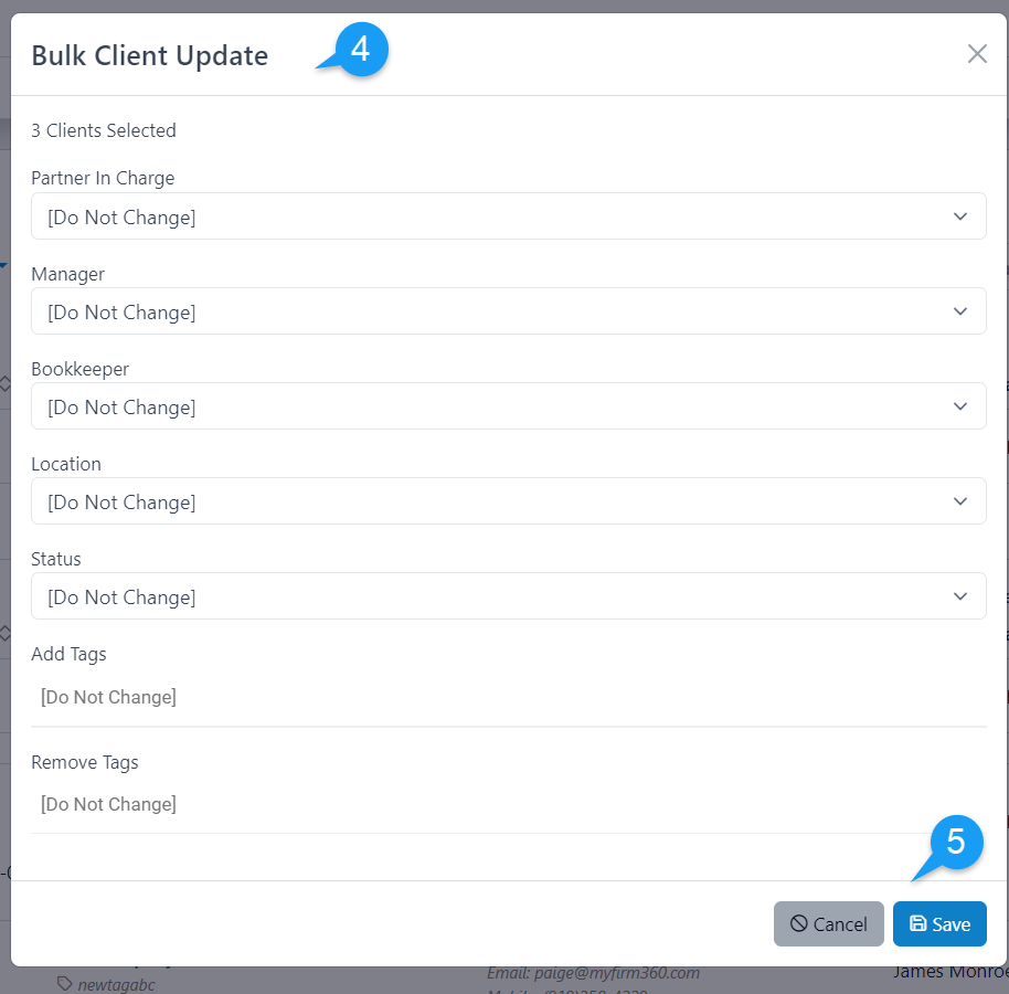 Bulk Update Clients – Firm360