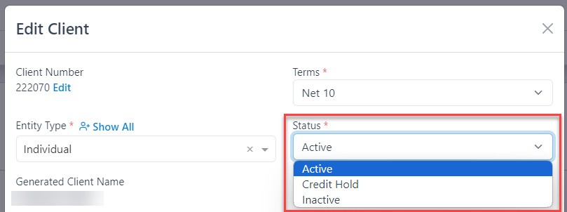 Client - Status – Firm360
