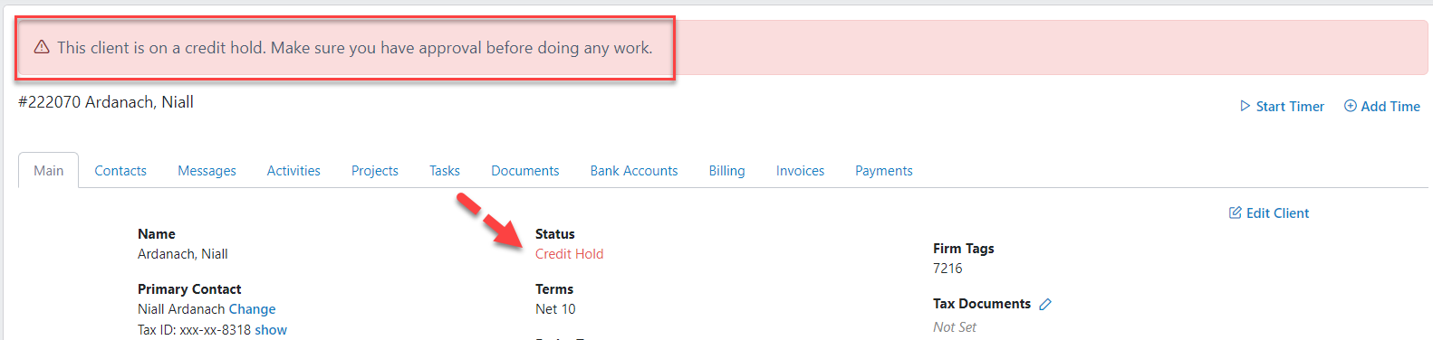 Client - Status – Firm360