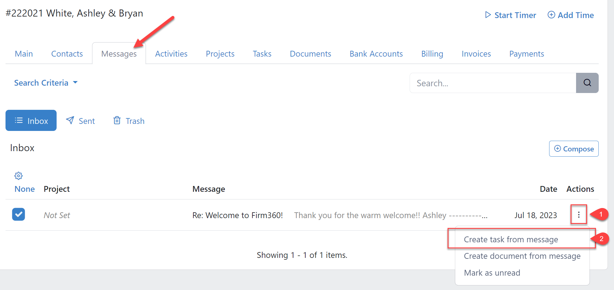 Client Portal Messaging – Firm360