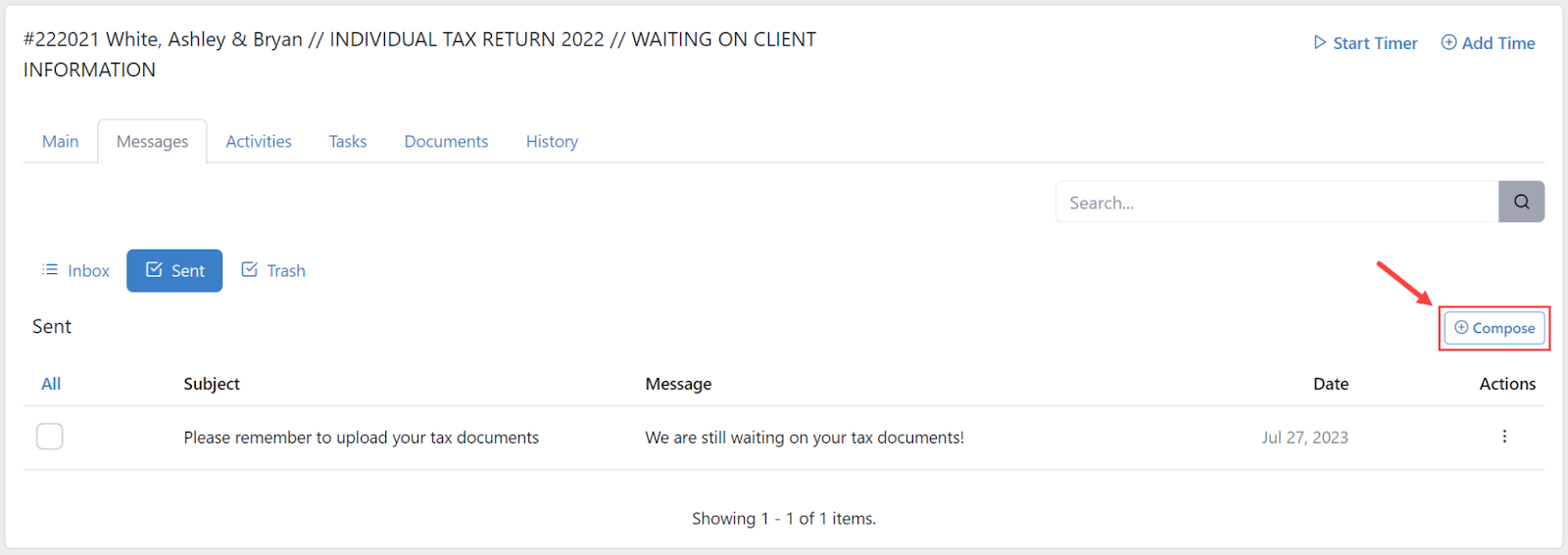Client Portal Messaging – Firm360
