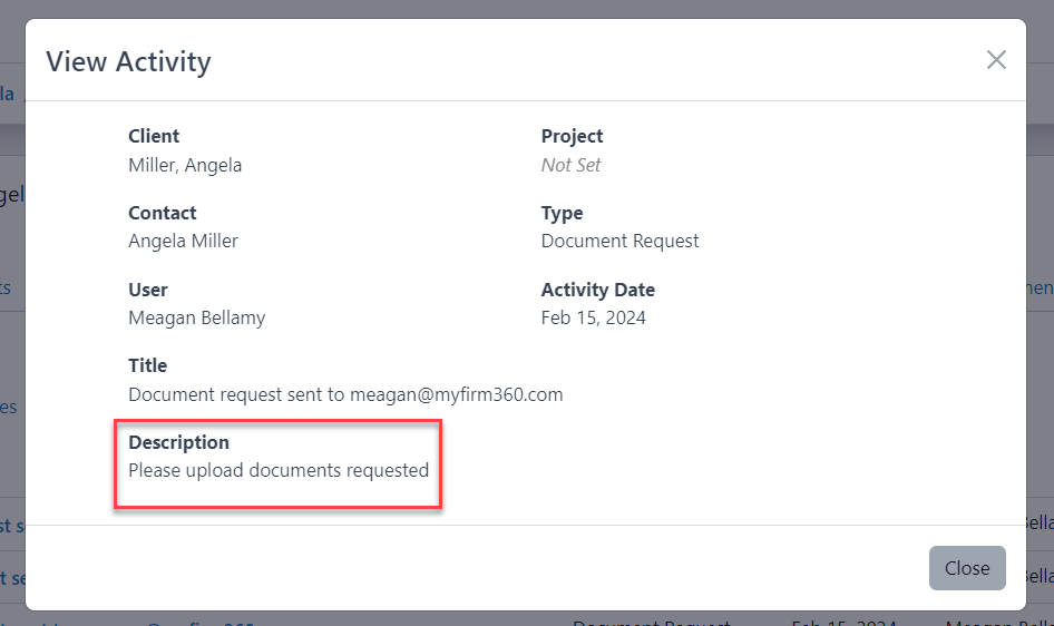 Documents- Document Requests and Documents Sent Recorded in Activities ...