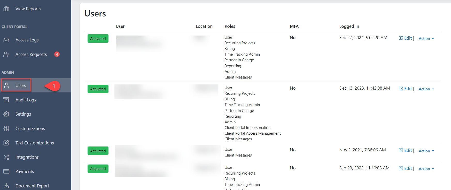 Admin User - Role definitions/meanings – Firm360