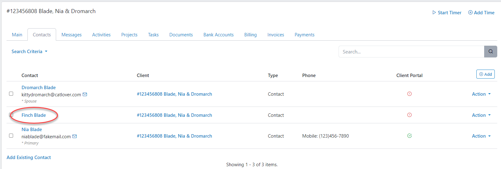 Individual Clients and Primary / Spouse / Alternate Contacts – Firm360