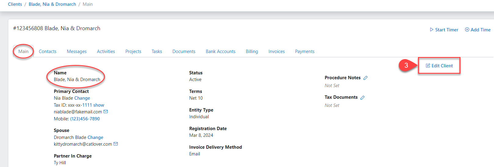Individual Clients and Primary / Spouse / Alternate Contacts – Firm360