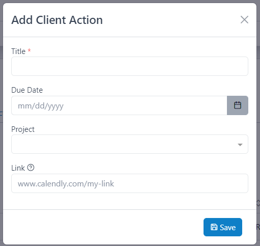 Client - Task Tab - Client Actions – Firm360