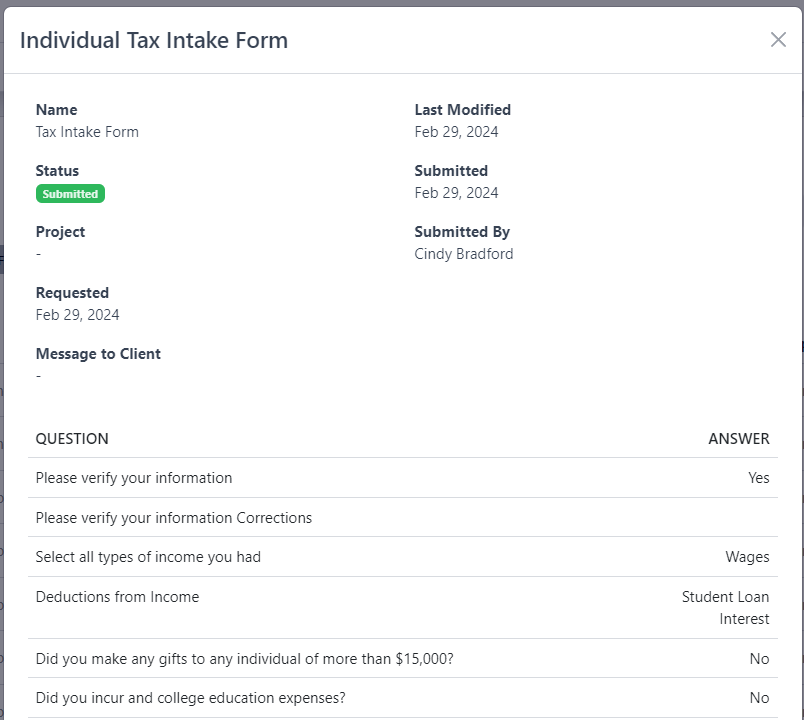 Client - Task Tab - Client Actions – Firm360