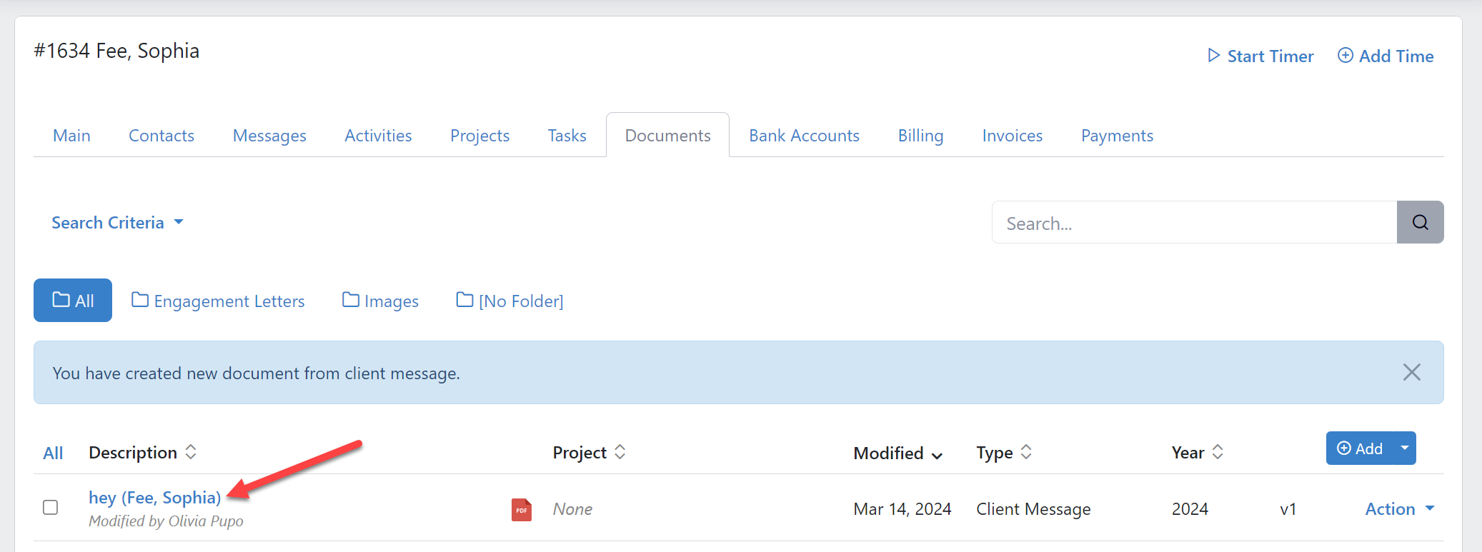 Client Messaging - Client “Messages” Tab – Firm360