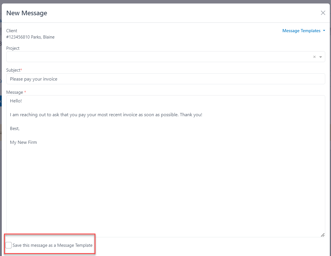 Client Messaging - Message Templates – Firm360