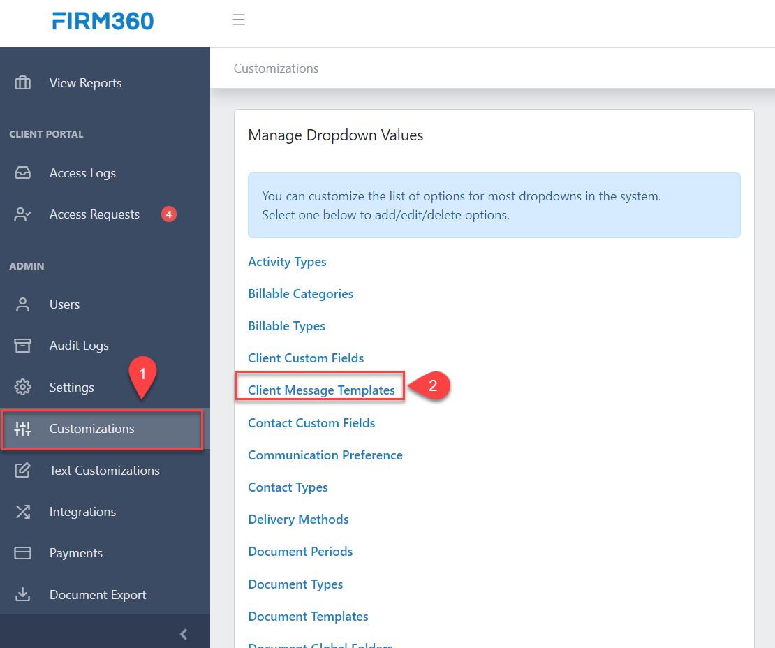 Client Messaging - Message Templates – Firm360