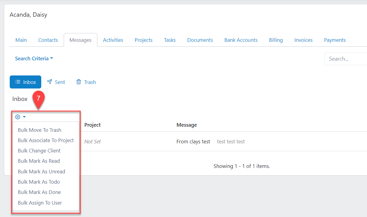 Client Messaging - Client “Messages” Tab – Firm360