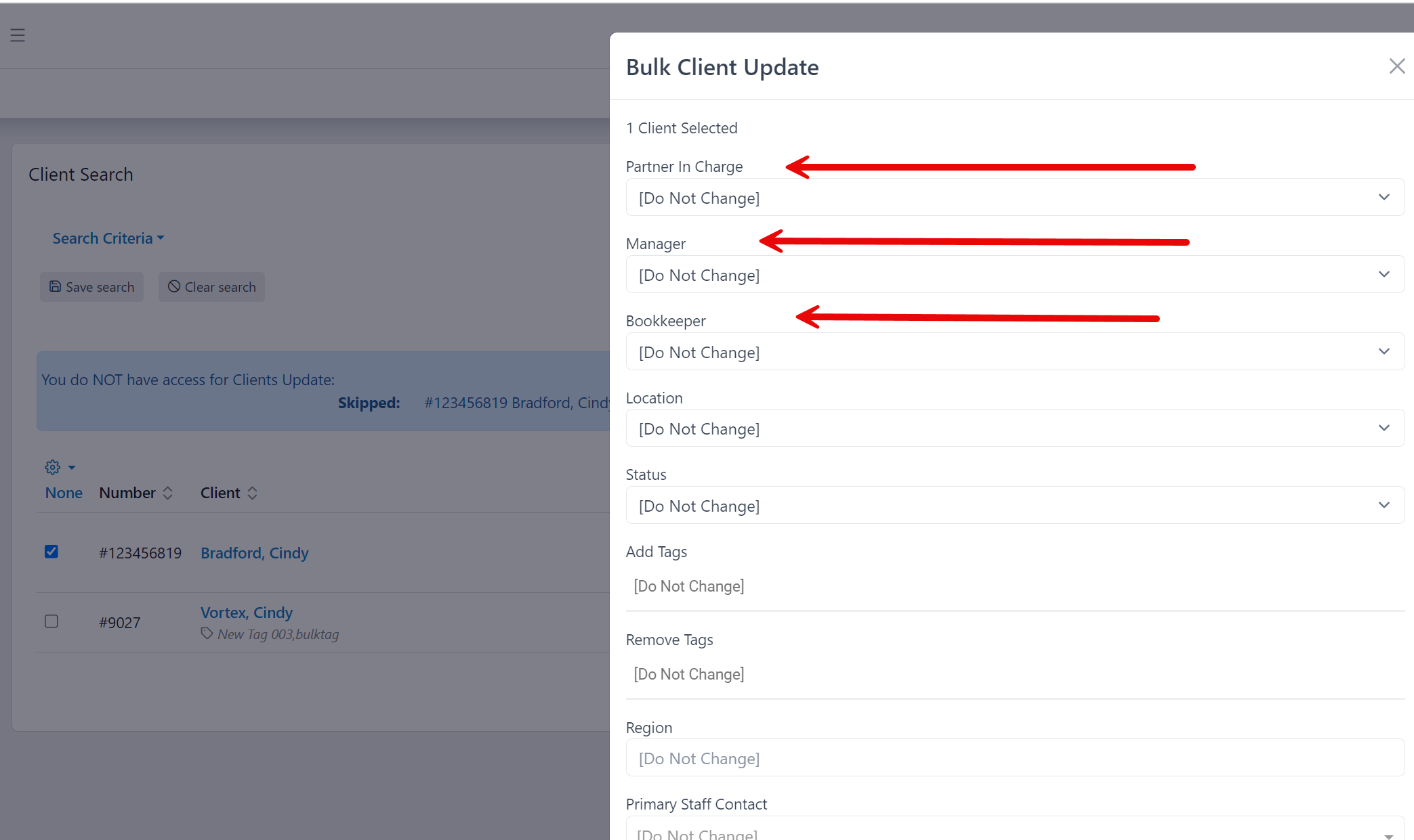 Bulk Update Clients – Firm360