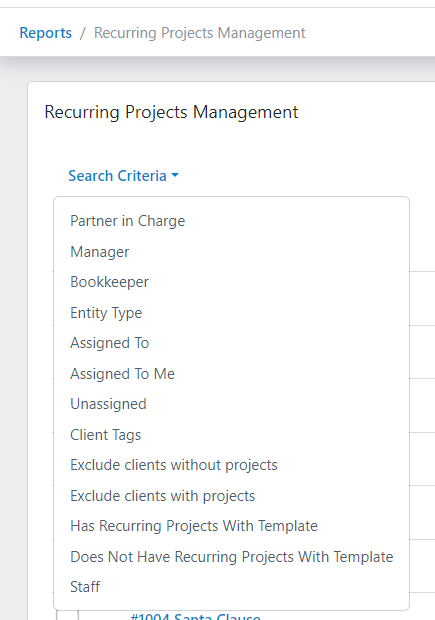 Reports-Recurring Projects Report – Firm360