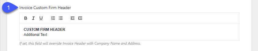 Admin Settings - Customize Invoice Header – Firm360