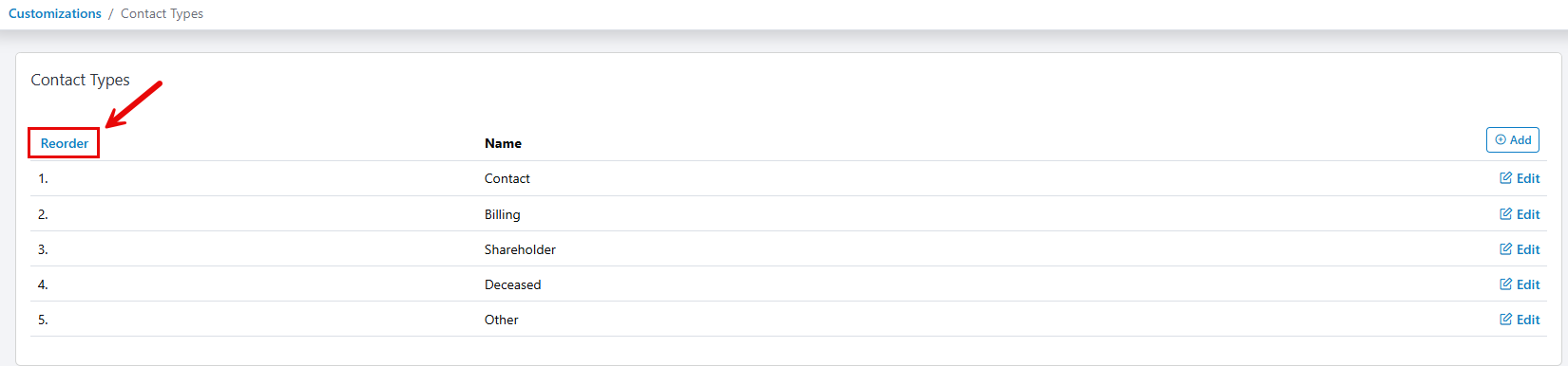 Customizations - Contact Types – Firm360