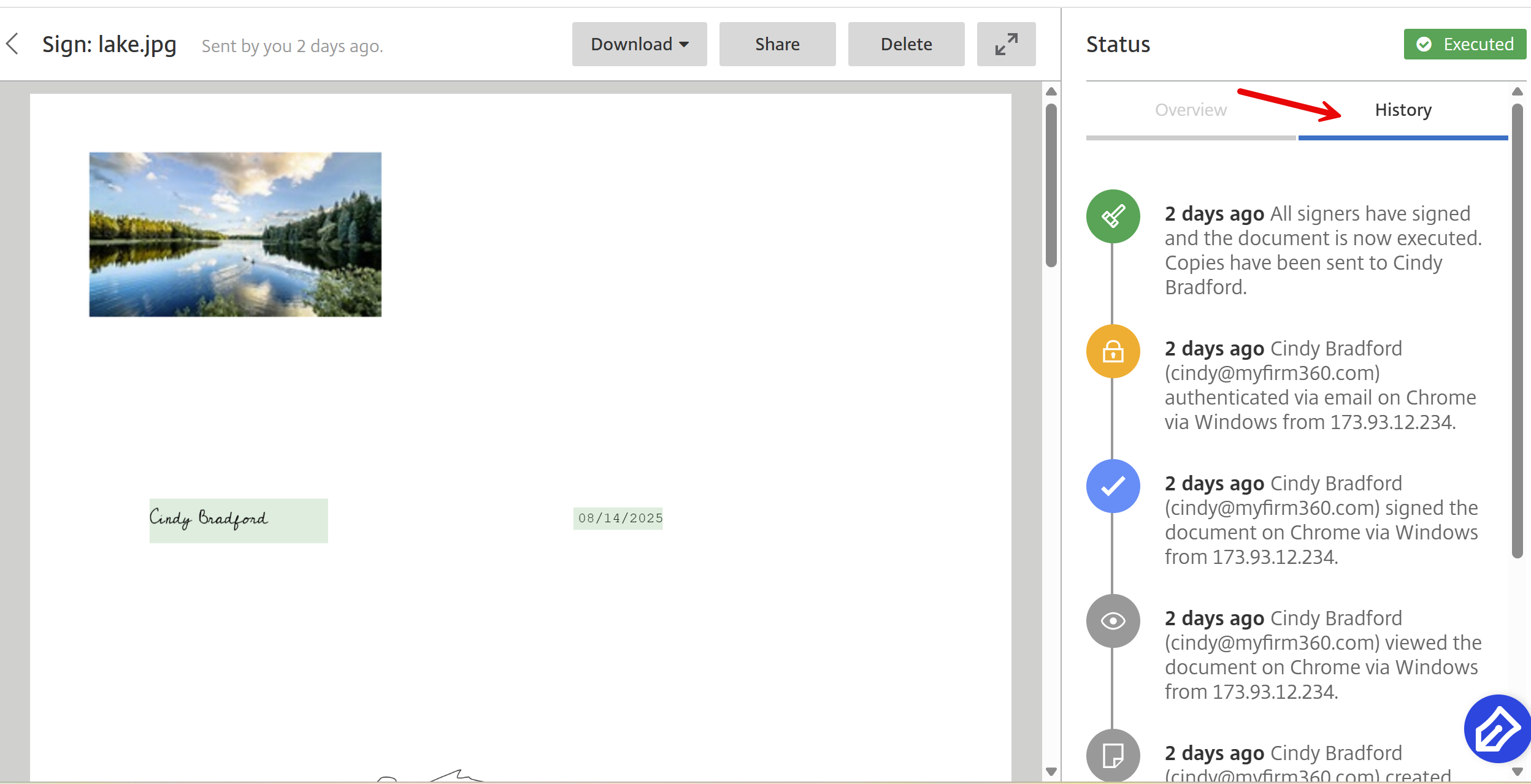 RightSignature - Checking Signature Status – Firm360