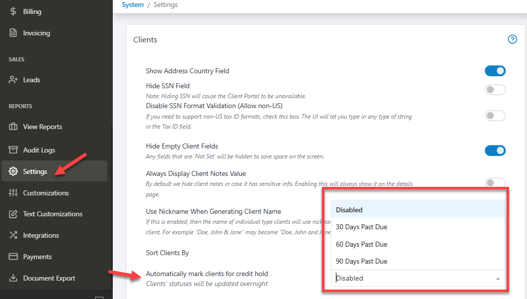 Client - Status – Firm360