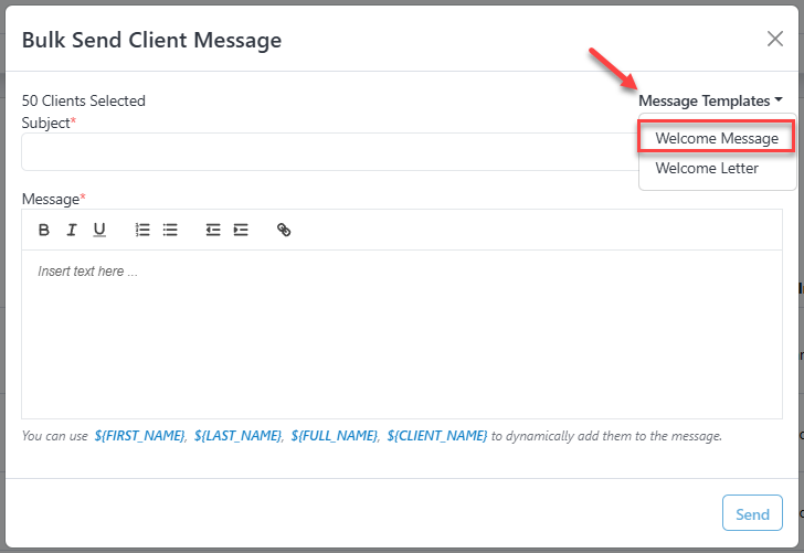 Client Messaging - Message Templates – Firm360