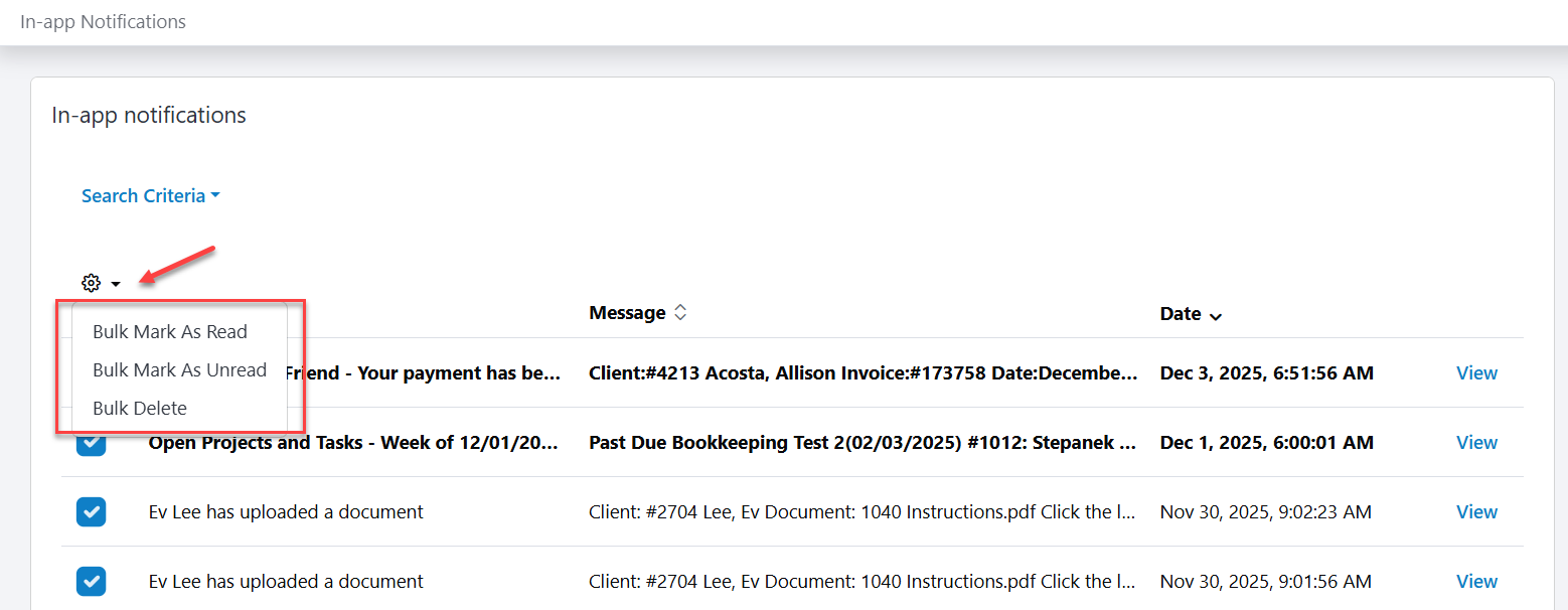 User: Managing In-App Notifications – Firm360