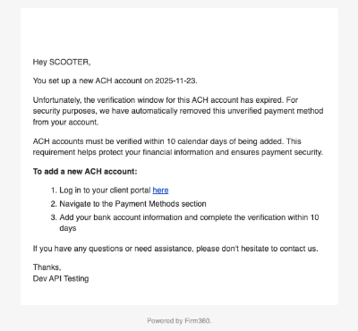 Setup ACH Payments – Firm360