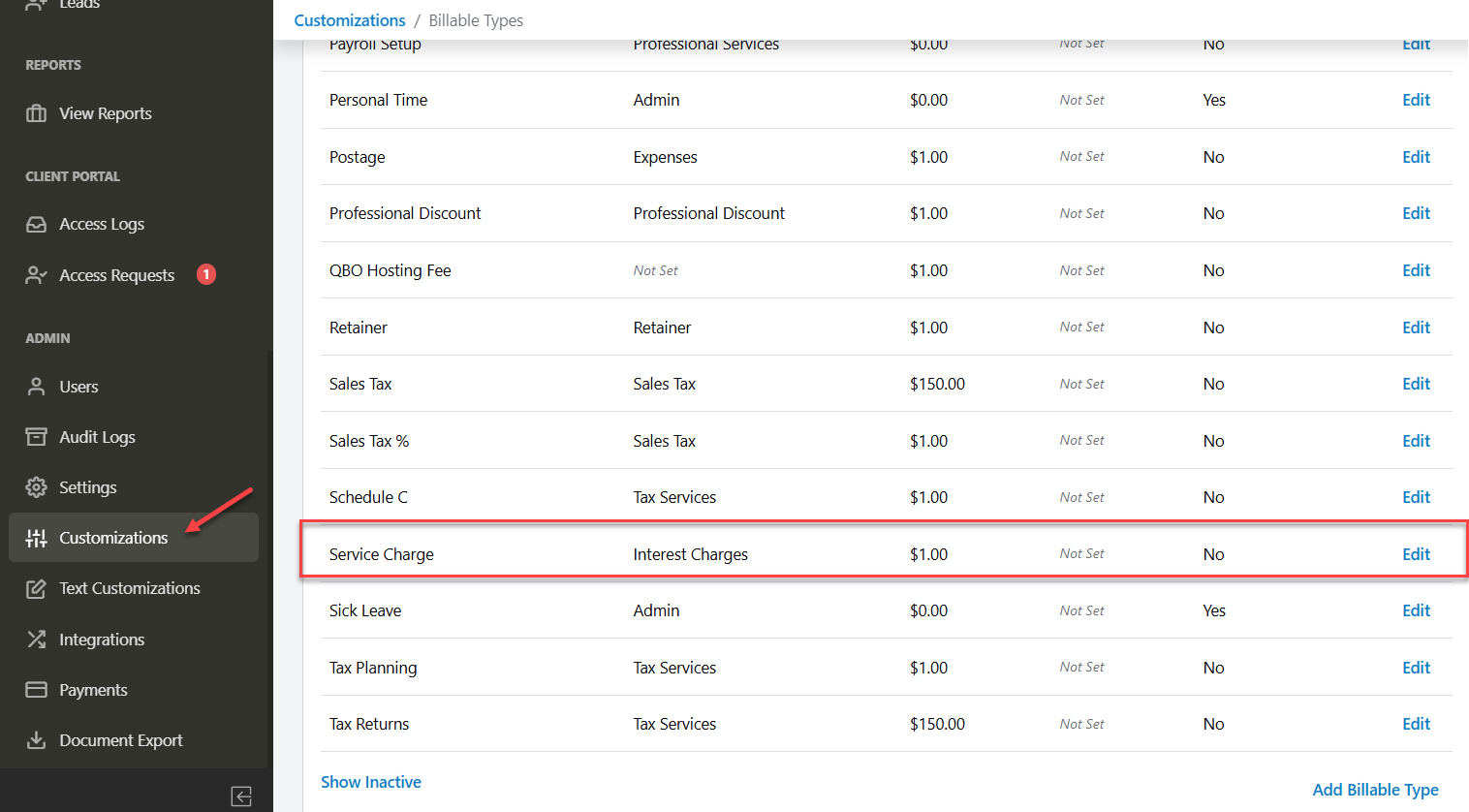 How to bill interest charges or service charges on our past due clients ...