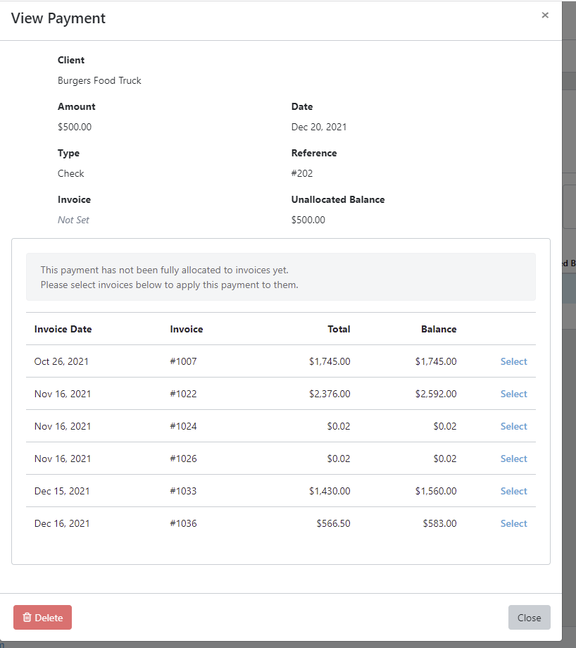 Applying a payment to multiple invoices – Firm360