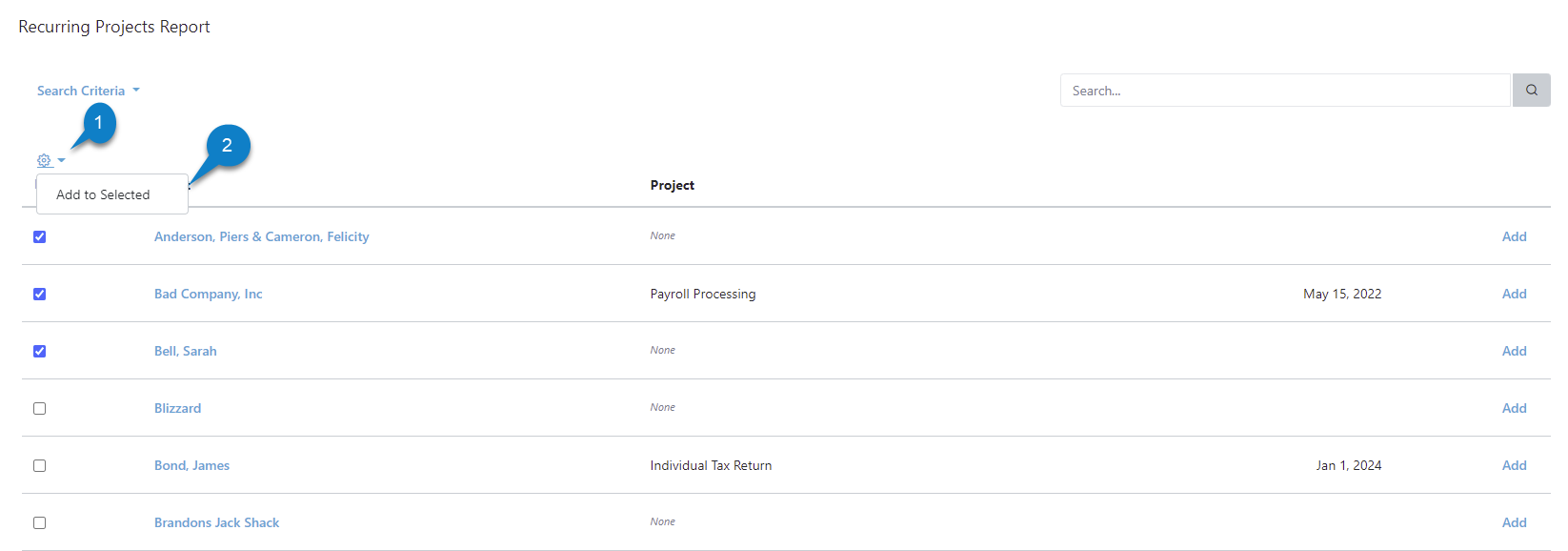 Setup Recurring Projects - in Bulk – Firm360