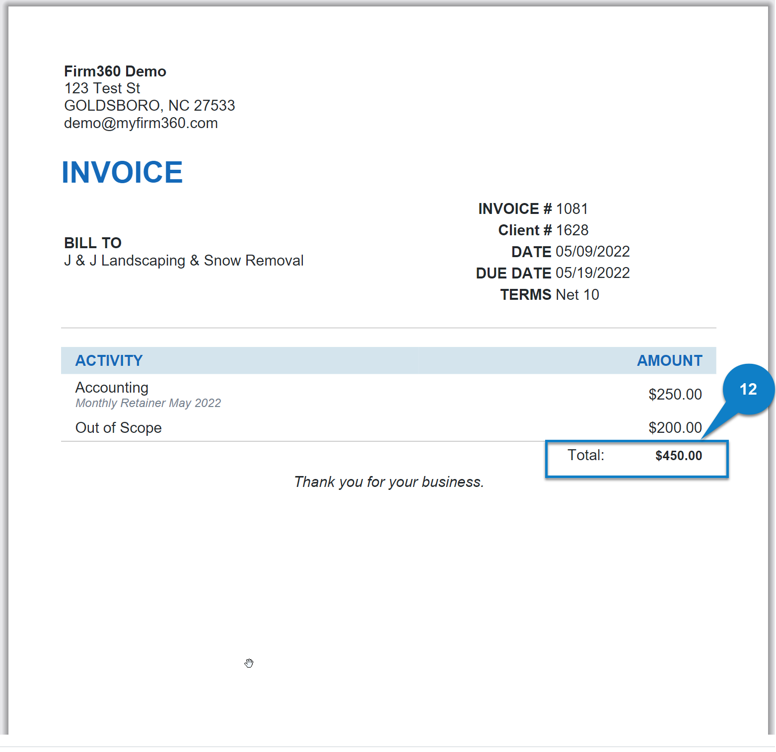 Invoicing - Generate Invoice with Active Client Engagement – Firm360
