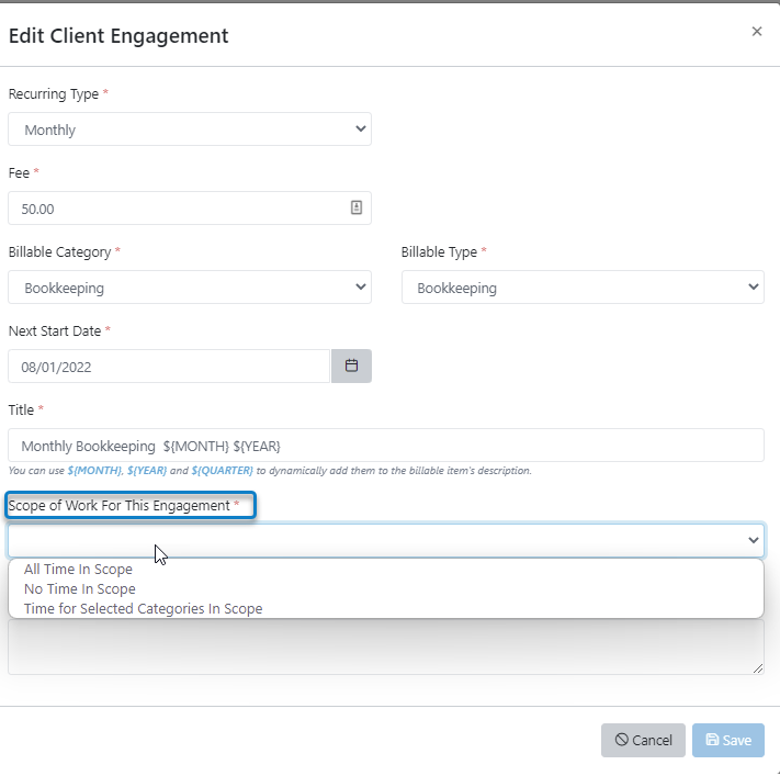 Client Engagement Setup Recurring Fixed Fees – Firm360
