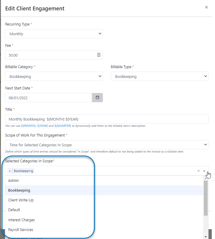 Client Engagement Setup Recurring Fixed Fees – Firm360