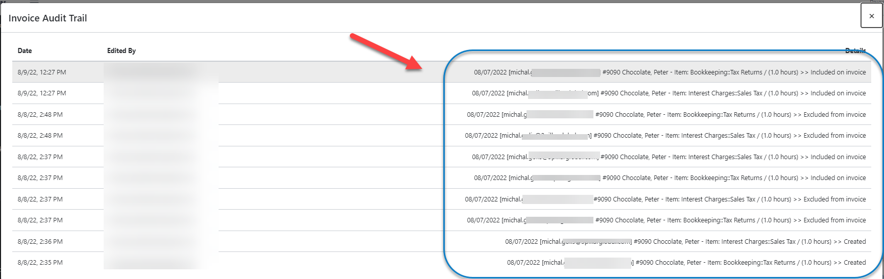 Invoices - View Audit Trail – Firm360