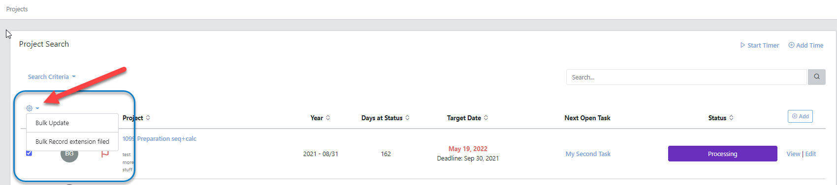 Bulk Update Projects Status, Assignee, Target Due Date and Bulk Delete ...