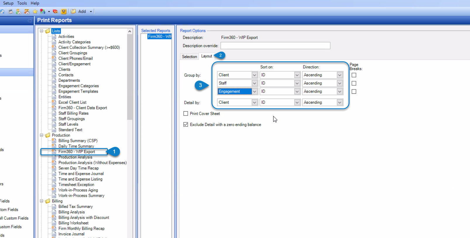 Practice CS - WIP Custom Export – Firm360